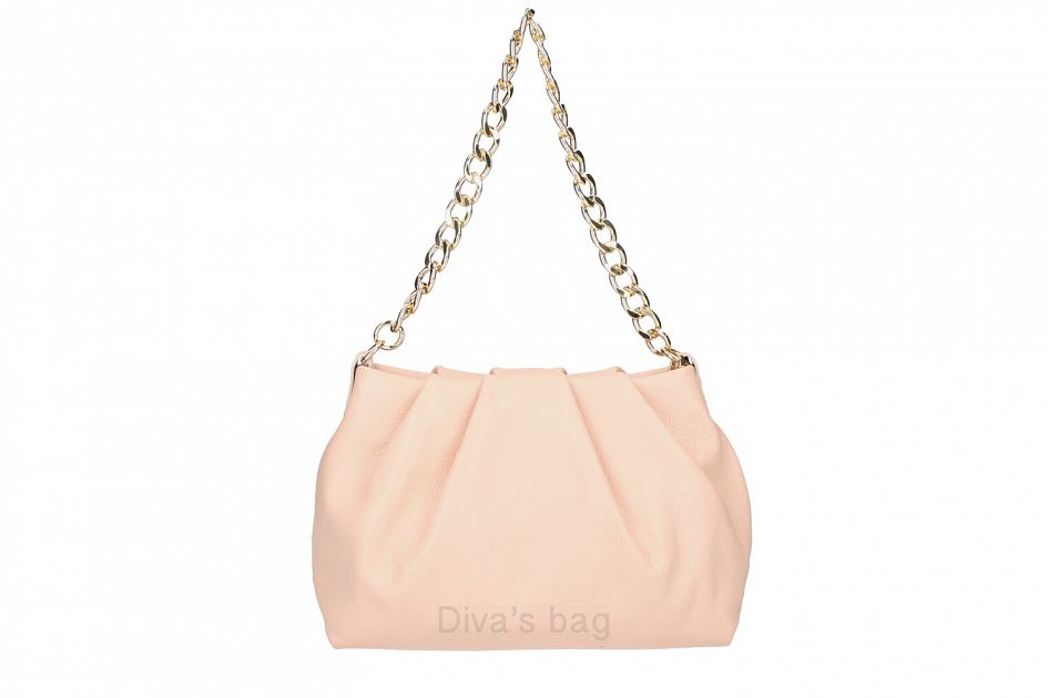 Salima - Leather Pochette with chain